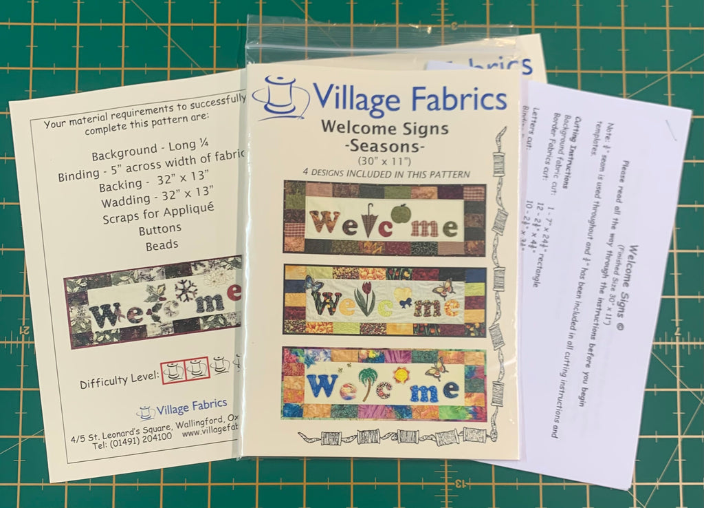 Welcome Signs - Seasons Pattern – Village Fabrics